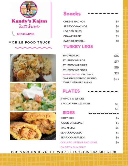 Kandys Kajun Kitchen menu in Arlington, Texas, USA