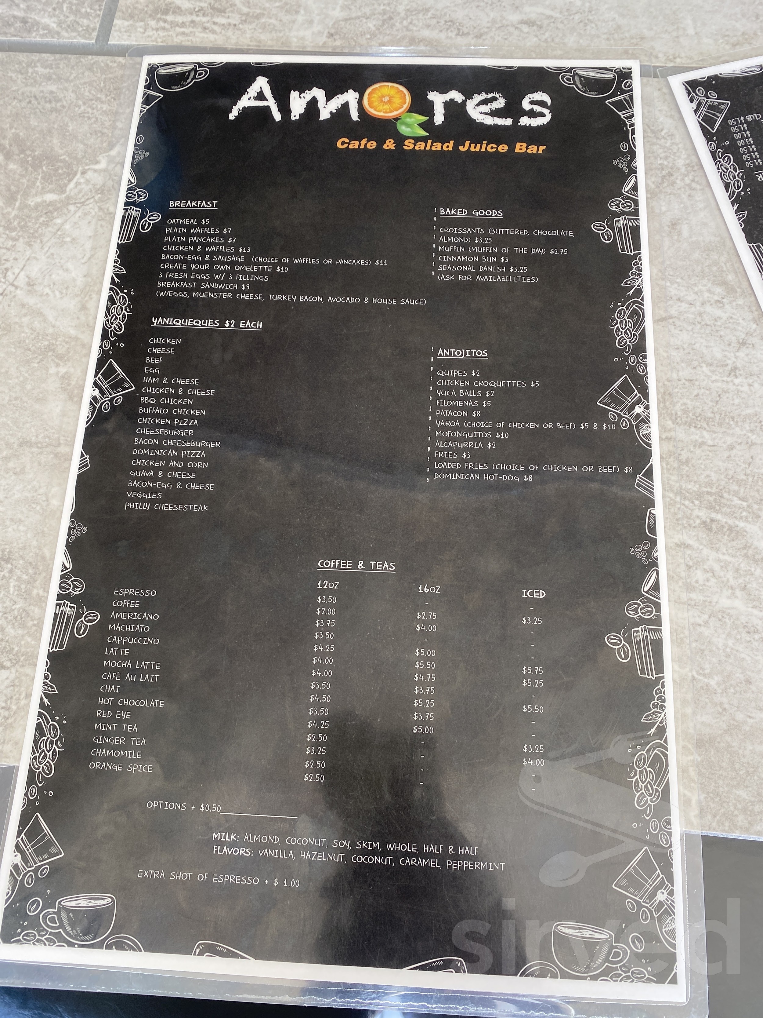 Amores Café menus in New York, New York, United States
