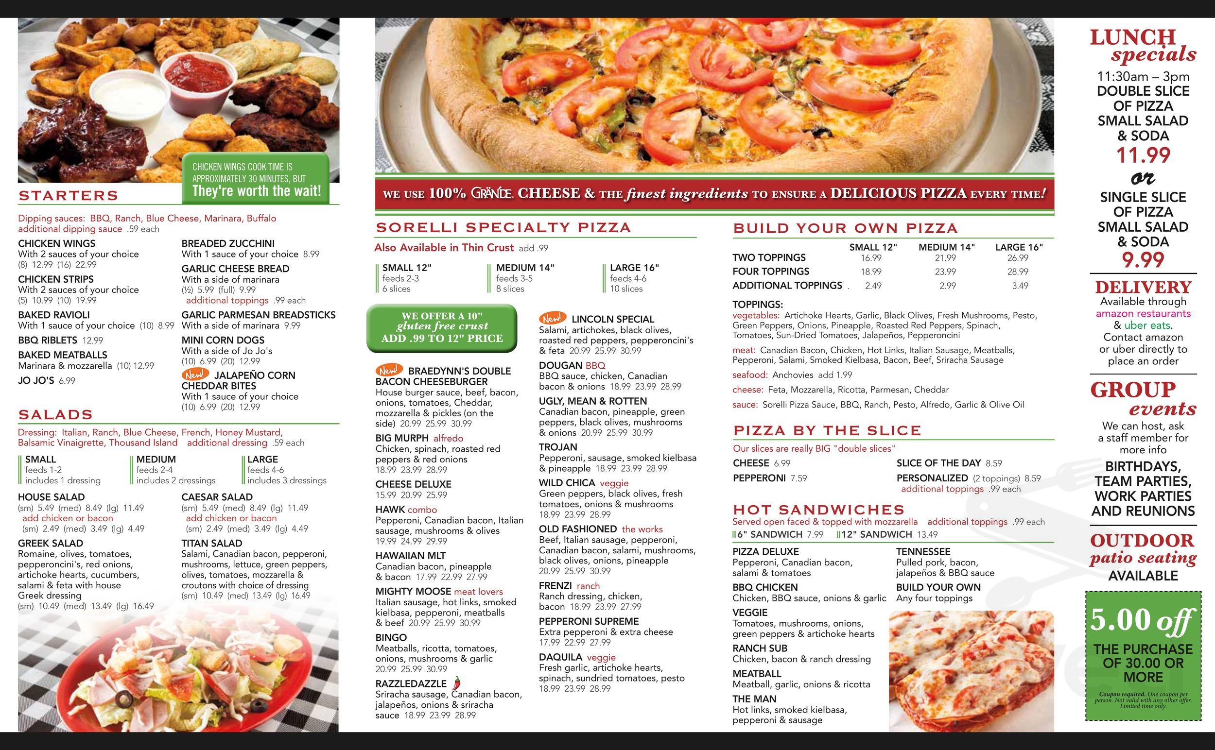 Sorelli Pizza menus in Mountlake Terrace, Washington, United States