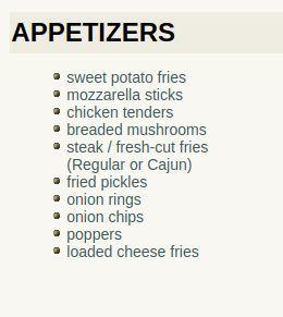 The Annex Bar & Grille menu in Solon, Ohio, USA