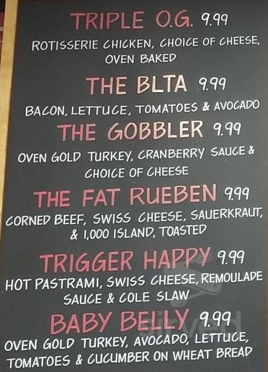 Big Belly Deli & Grill menu in South San Francisco, California, USA