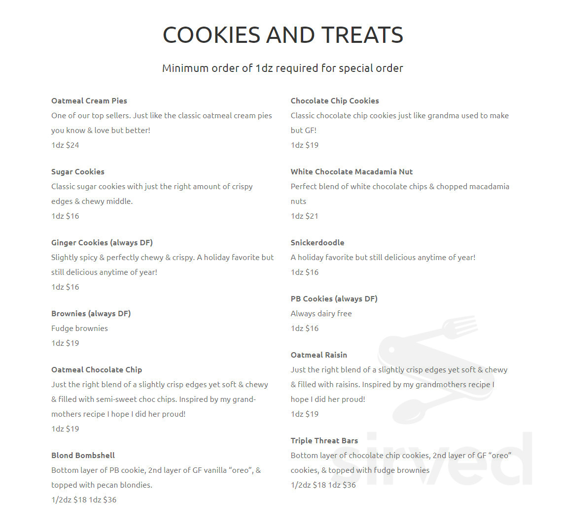 Menu - Lancaster OH's Happy Goat Gluten-Free Bakery | Sirved