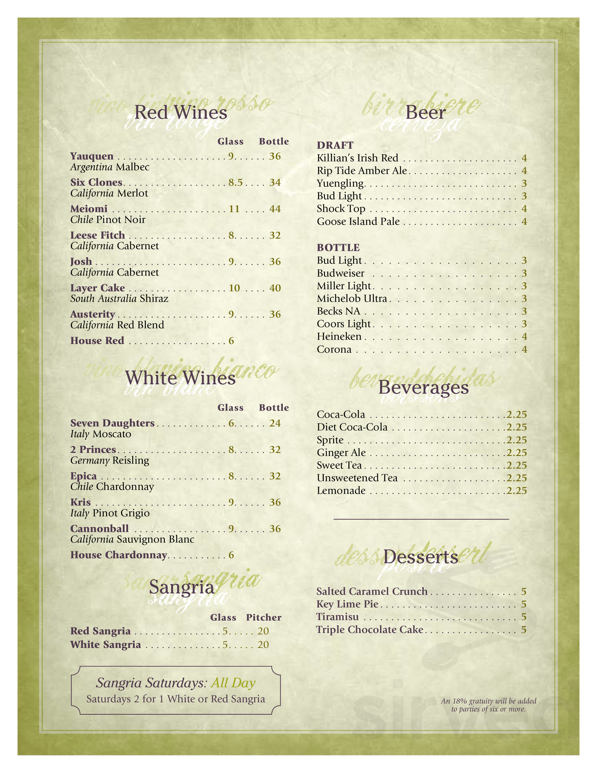 Provisions Restaurant & Catering menus in Port St Joe, Florida, United ...