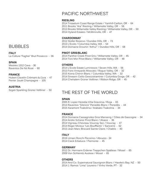 Rook menu in Indianapolis, Indiana, USA