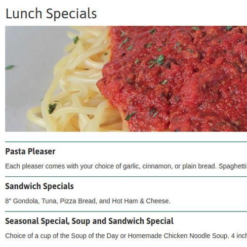 The Grinders & Spaghetti House menu in Davenport, Iowa, USA