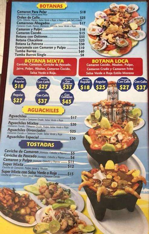 Mariscos El Moreno menu in Lynwood, California, USA