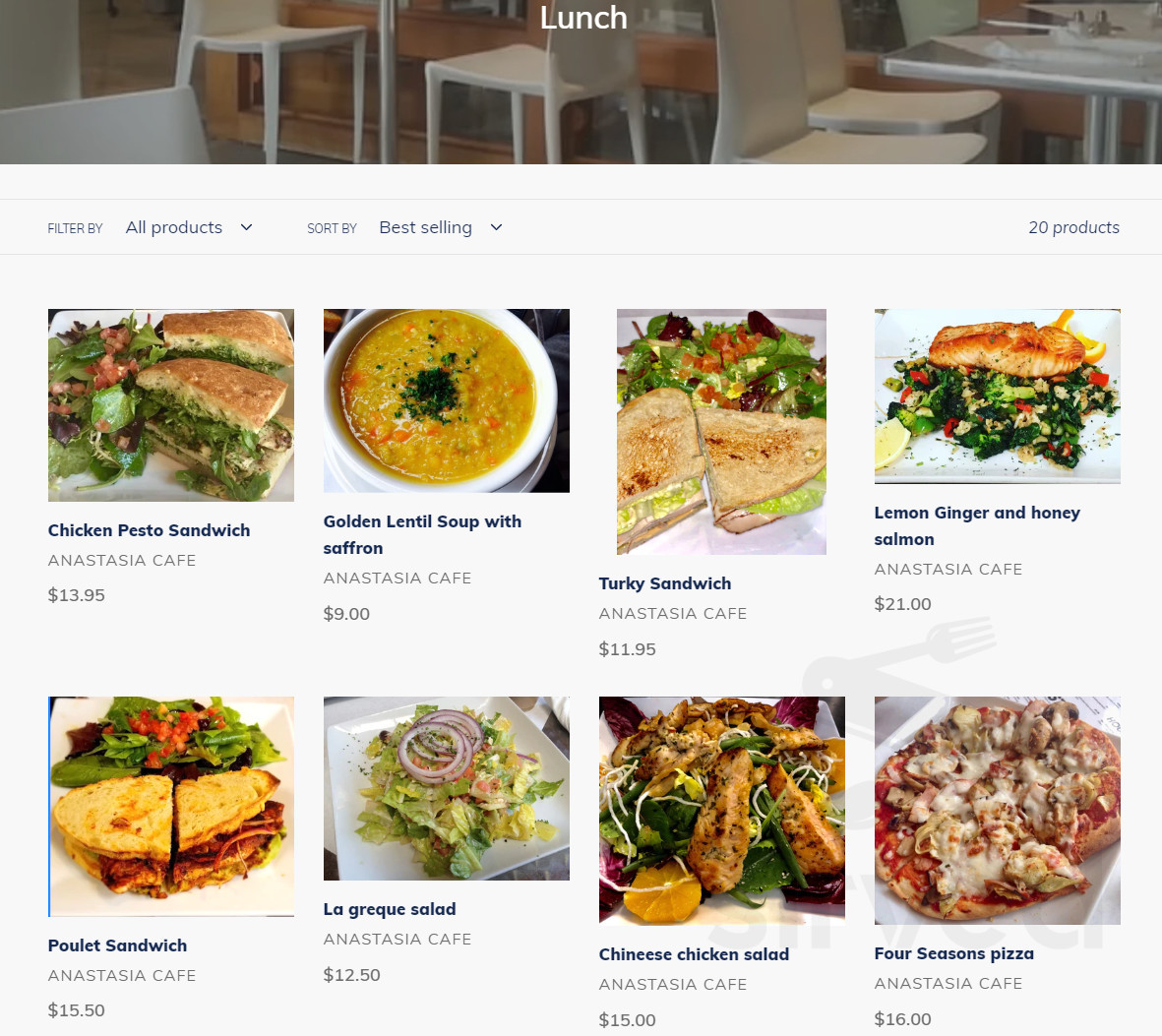Menu - Laguna Beach CA's Anastasia Cafe | Sirved