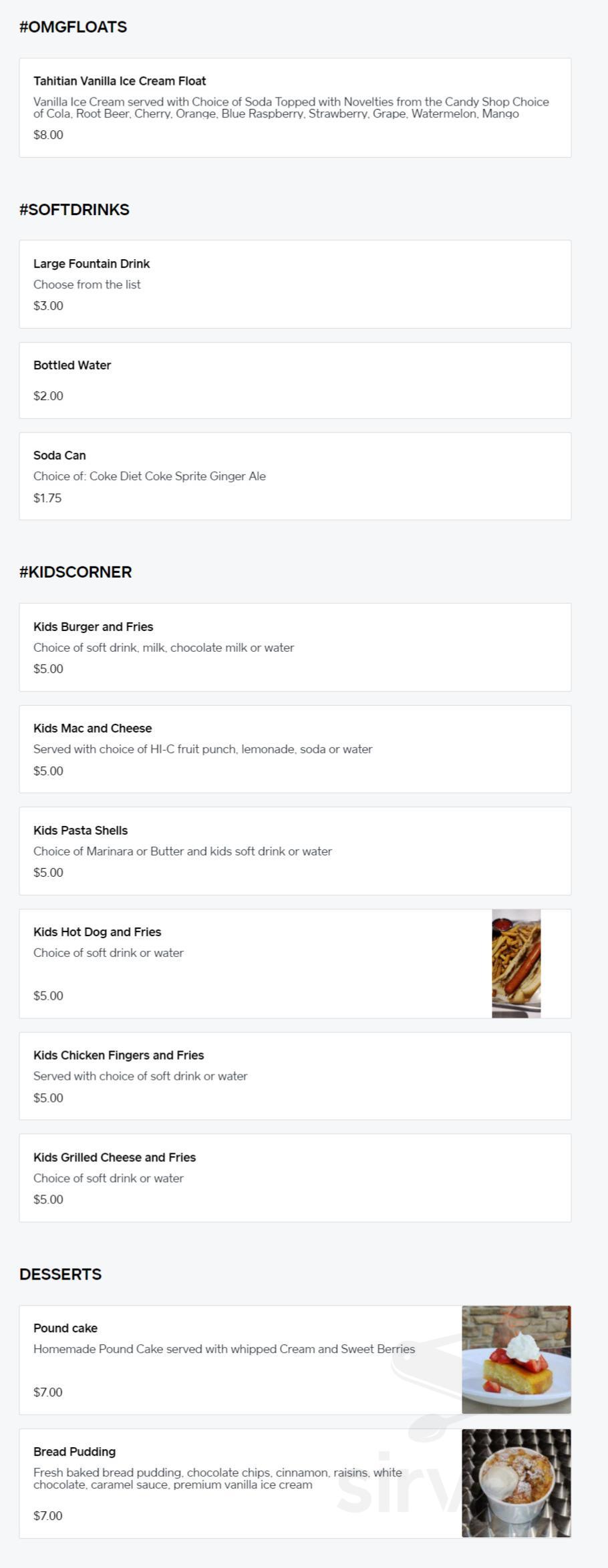 Vibe Burger menu in Riverdale, New Jersey, USA