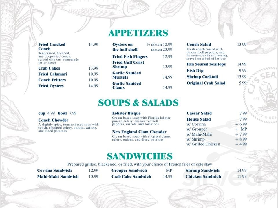 Captain Jim's Seafood Market & Restaurant menu in North Miami, Florida, USA