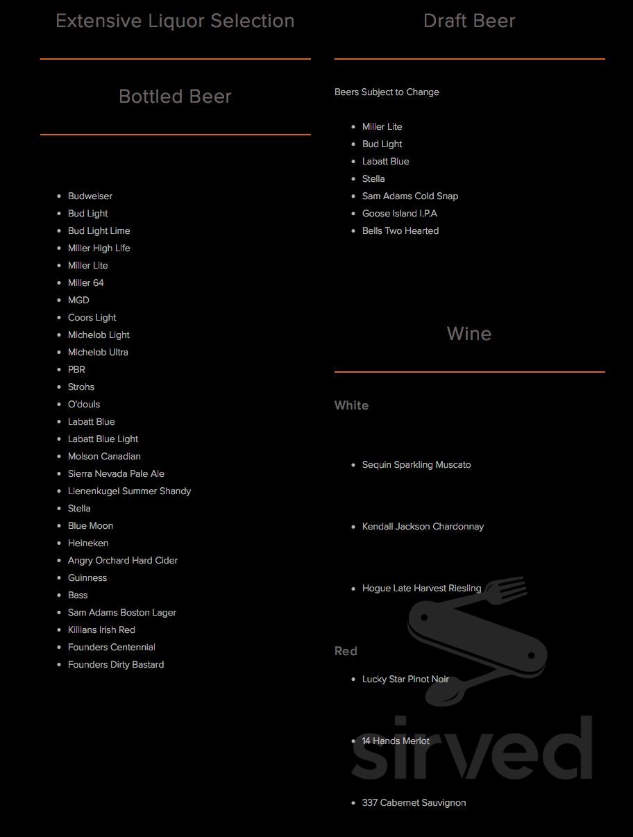 Tee Bone'z Tavern menu in Brighton, Michigan, USA