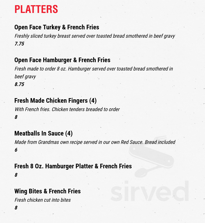 Menu - Dunmore PA's Nina's Wing Bites & Pizza Dunmore | Sirved