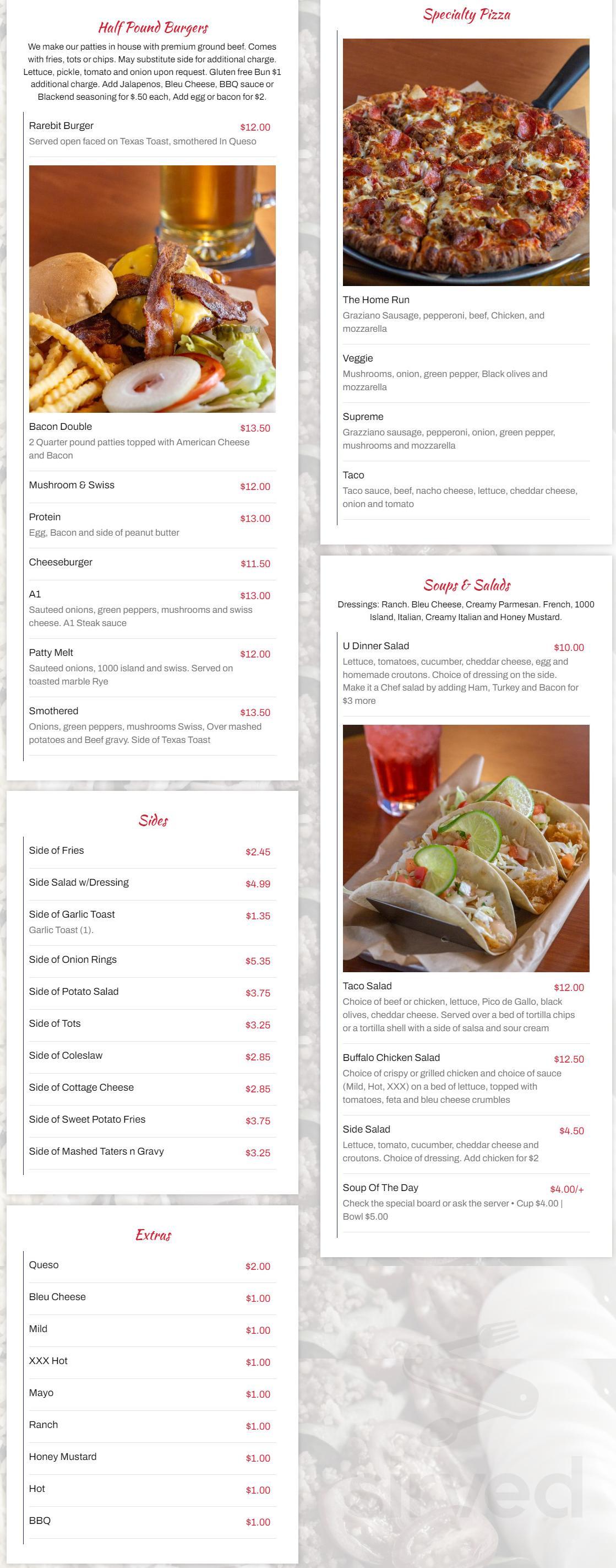 The U Neighborhood Grill menu in Urbandale, Iowa, USA