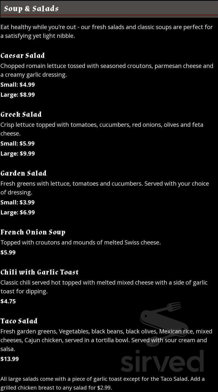 Menu - Whitby ON's Michelle's Billiards And Lounge Inc | Sirved