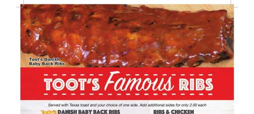 Menu for Toot's Broad Street - Murfreesboro, TN | Sirved