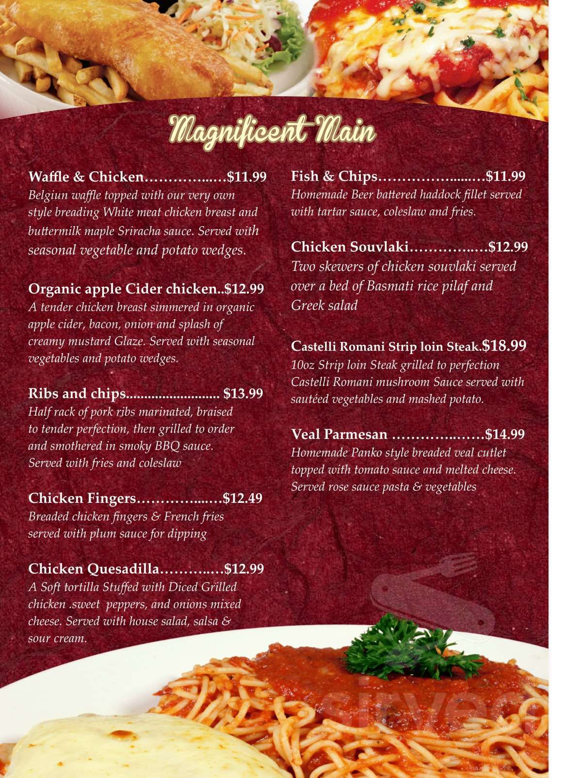 Menu - Whitby ON's The Pearson Pub | Sirved