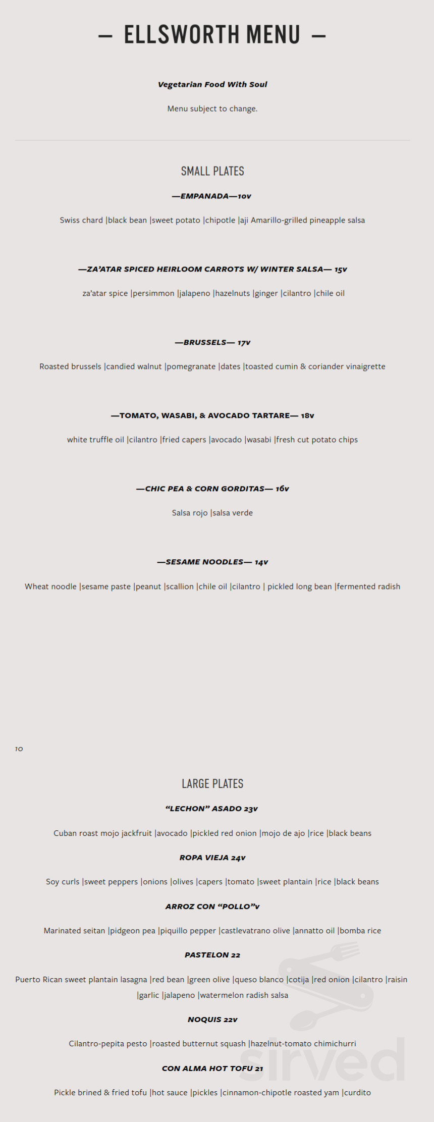 Con Alma menus in Pittsburgh, Pennsylvania, United States