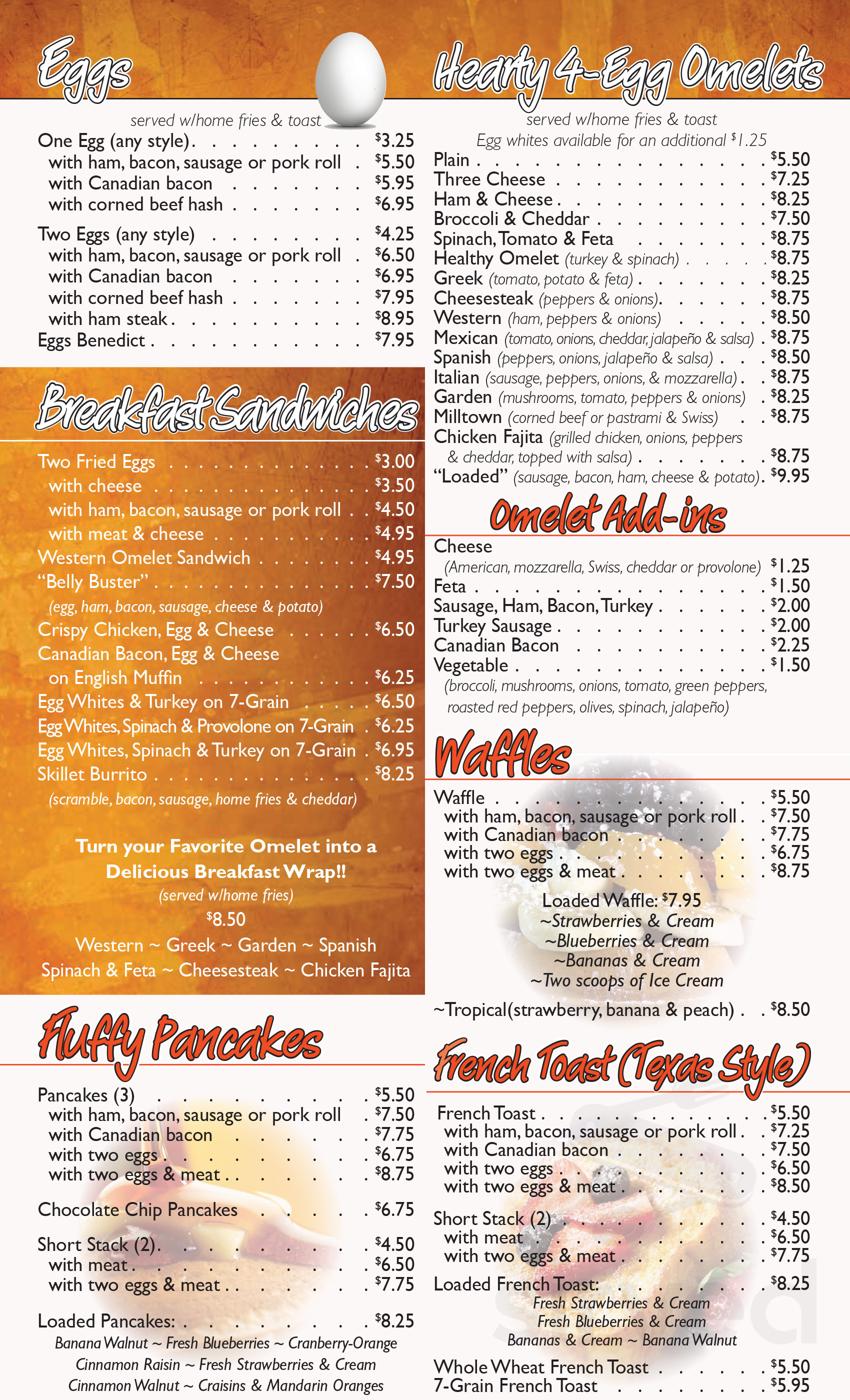Menu for Milltown Diner in Milltown, NJ | Sirved