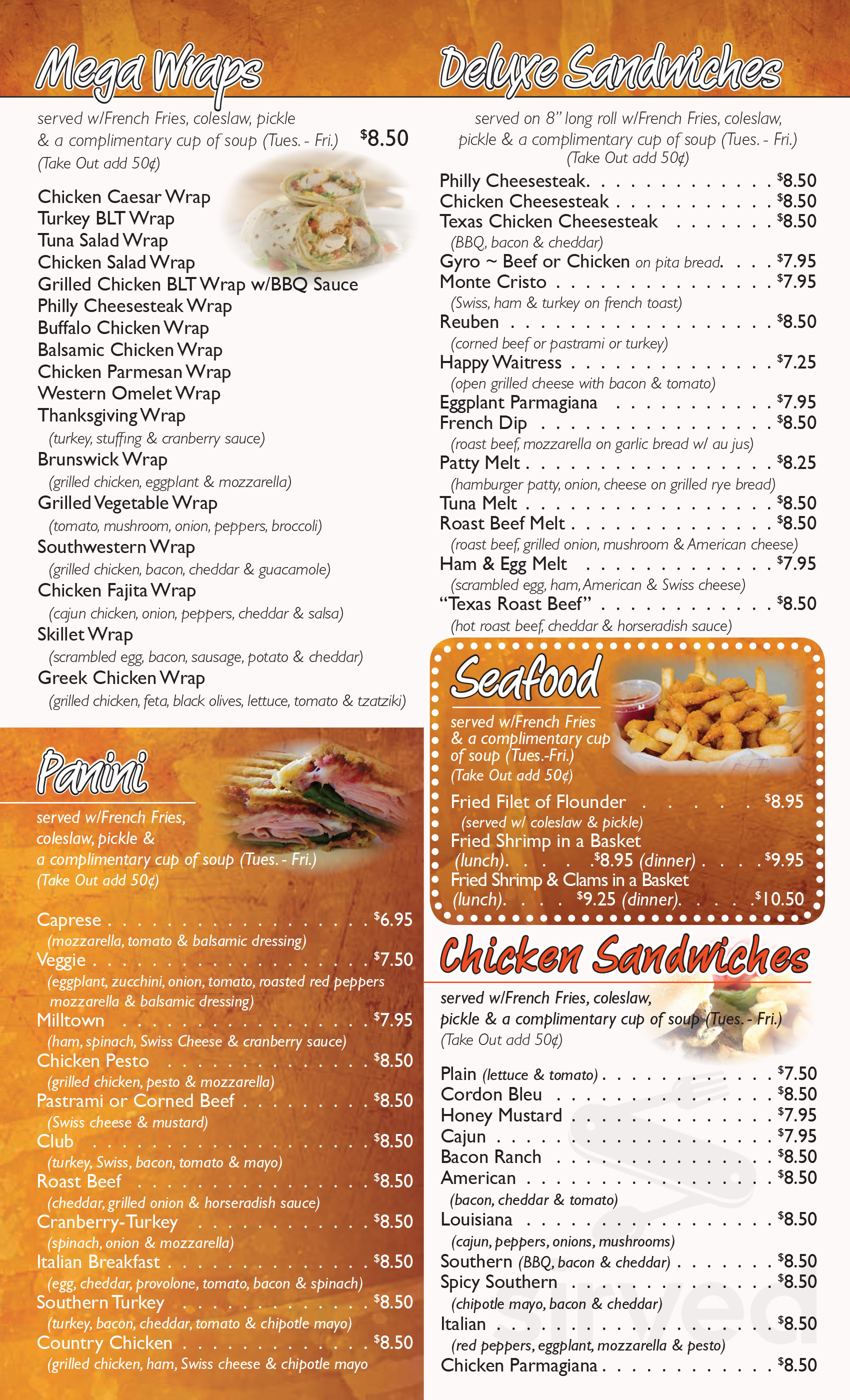Milltown Diner menus in Milltown, New Jersey, United States