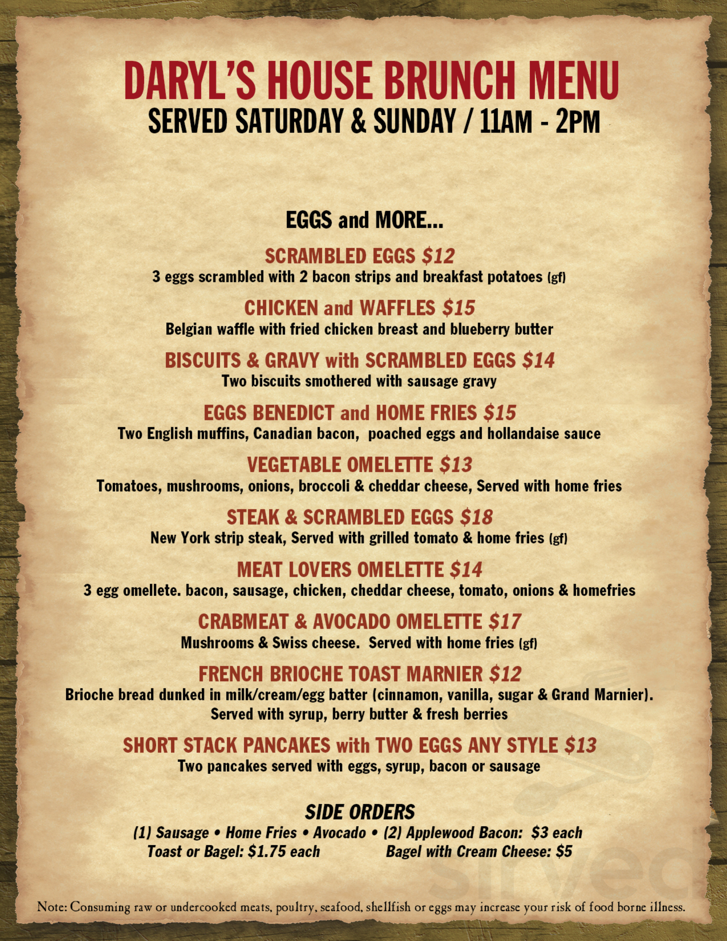 Daryl's House Club menus in Pawling, New York, United States