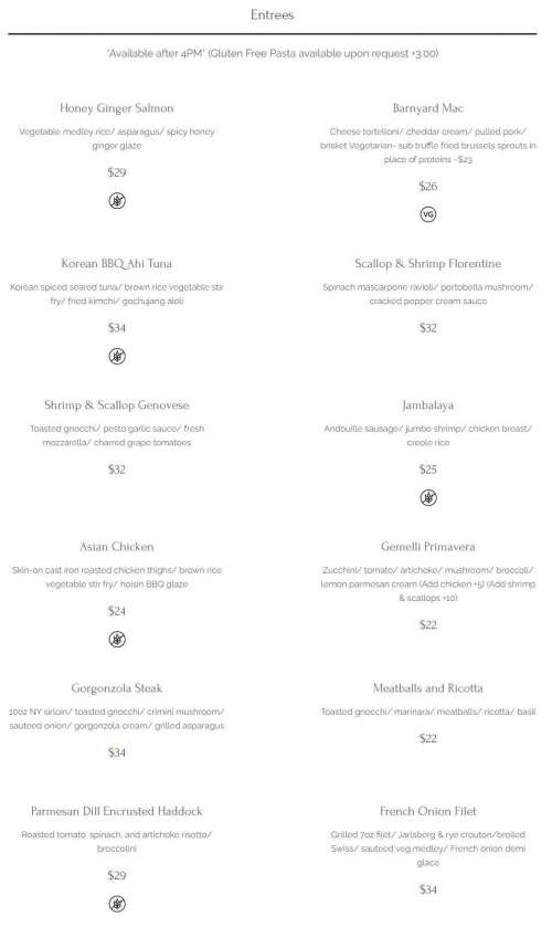 Logan's Table menu in Leominster, Massachusetts, USA