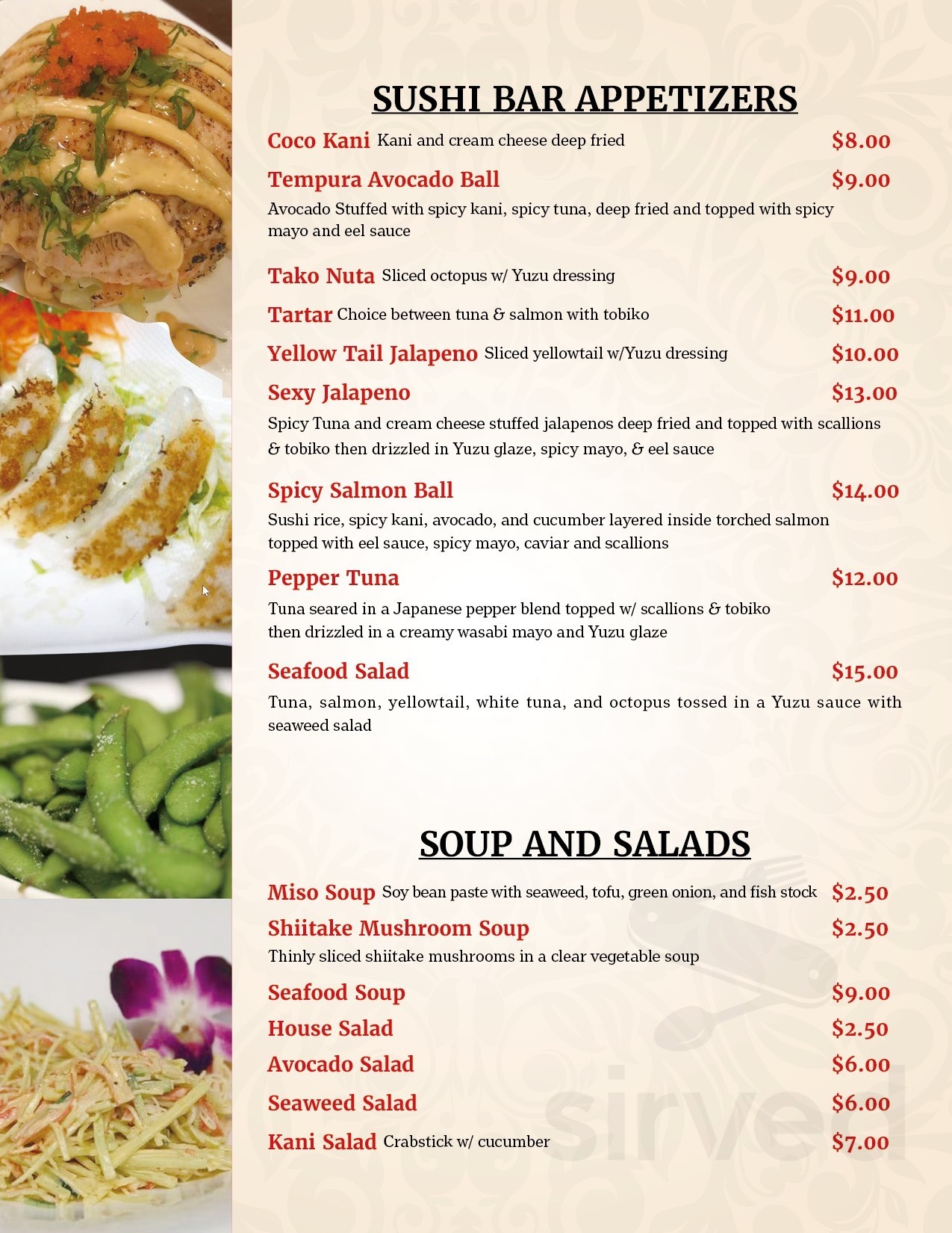 Old Dominion Grill and Sushi menu in Frederick, Maryland, USA