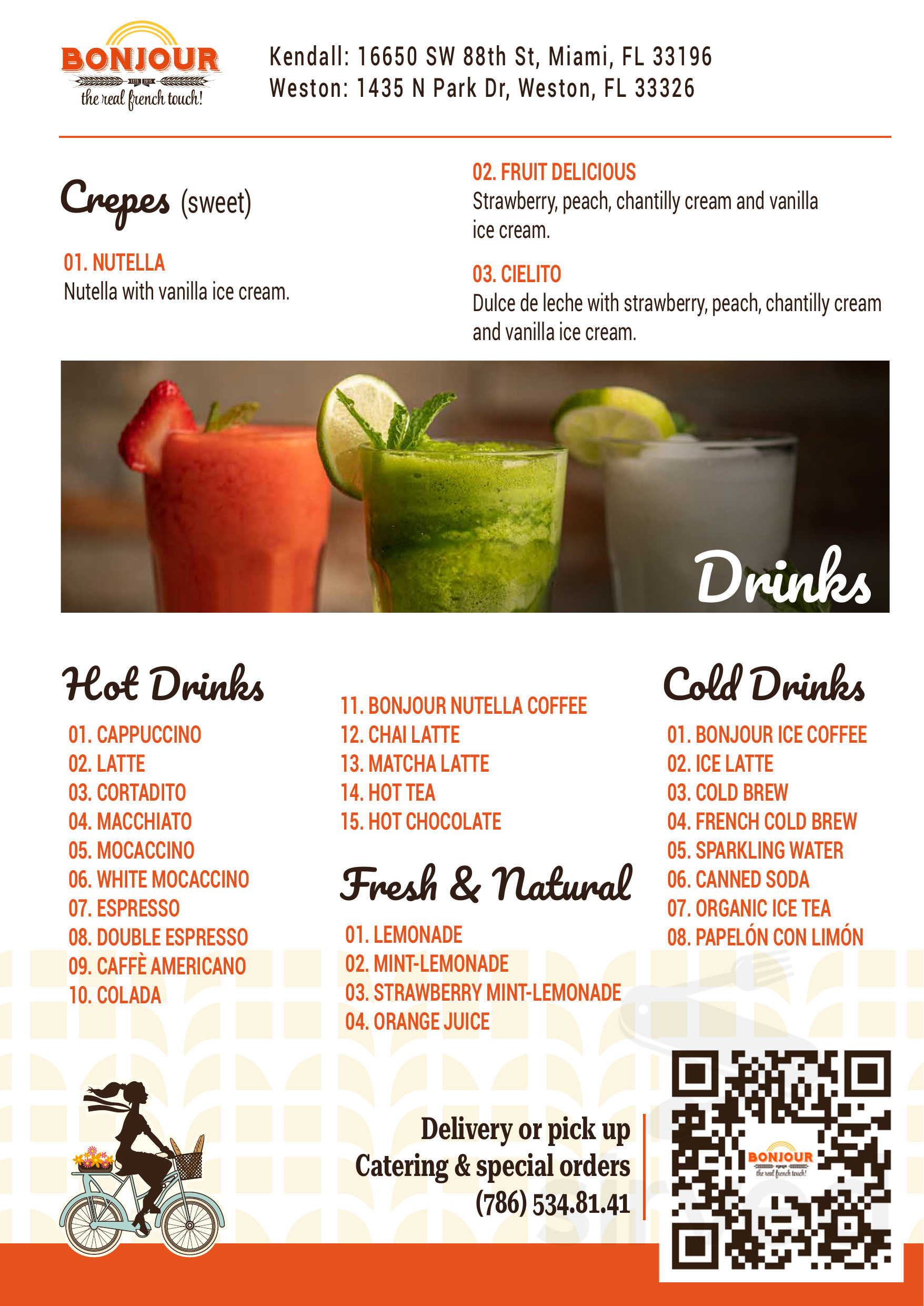 Bonjour French Bakery & Cafe - Weston menu in Weston, Florida, USA