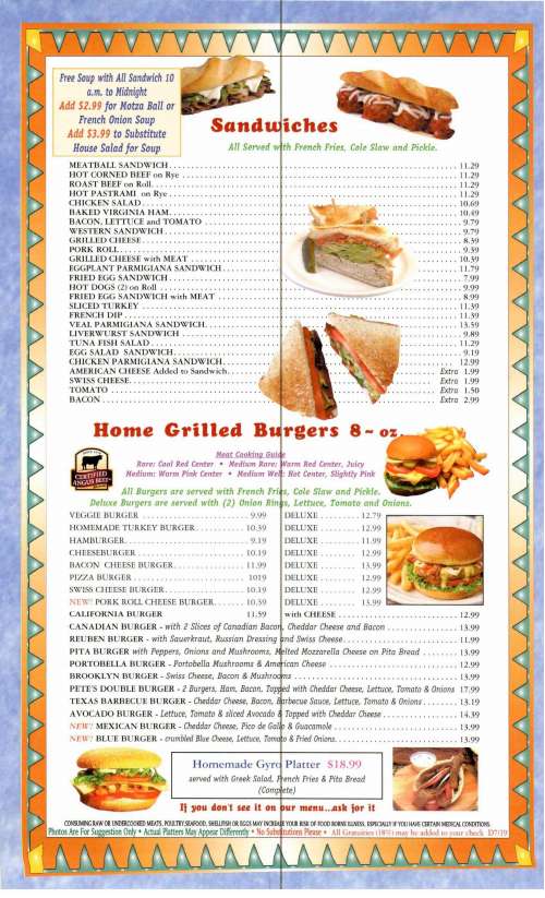 The New Ewing Diner & Restaurant menu in Ewing Township, New Jersey, USA