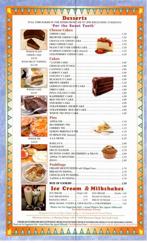 The New Ewing Diner & Restaurant menu in Ewing Township, New Jersey, USA