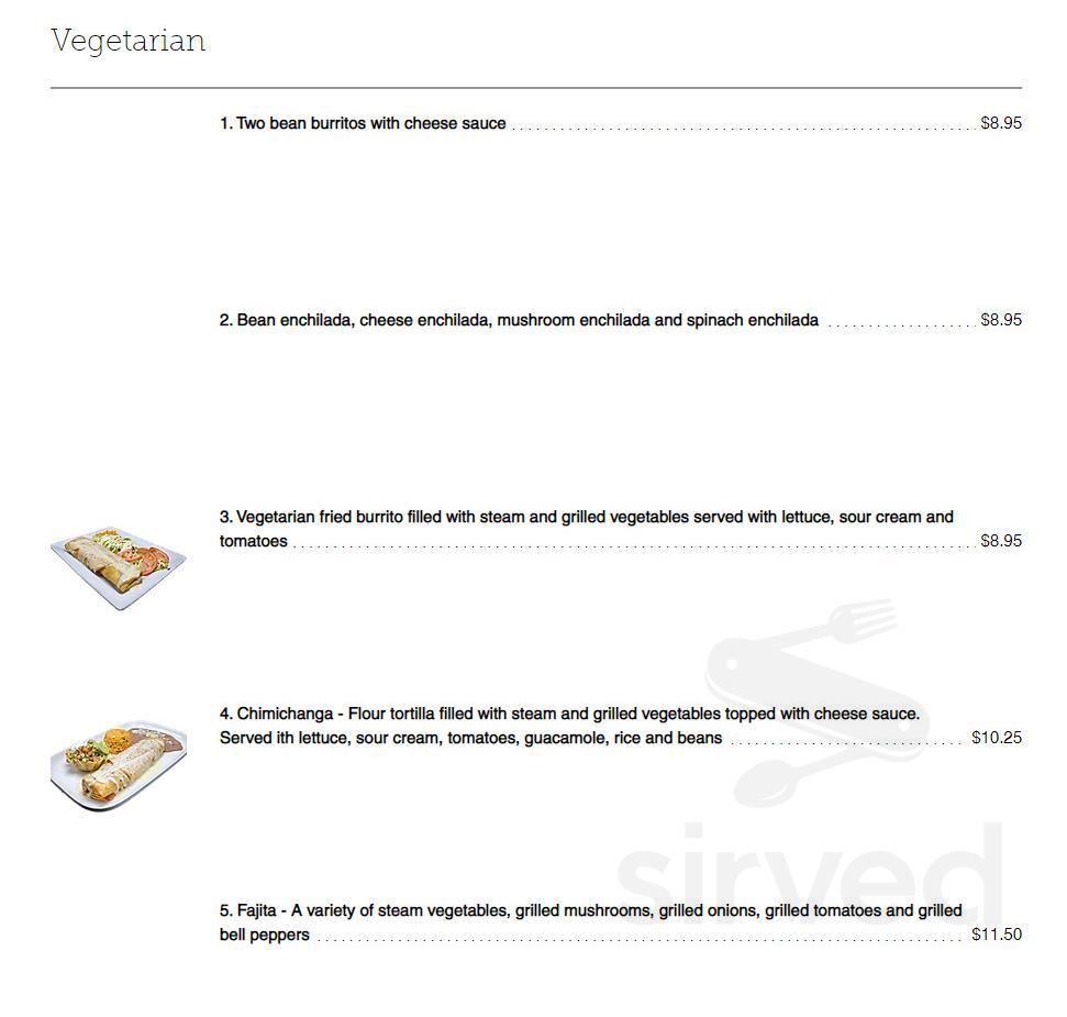 Margaronas Cantina menu in Homewood, Alabama, USA