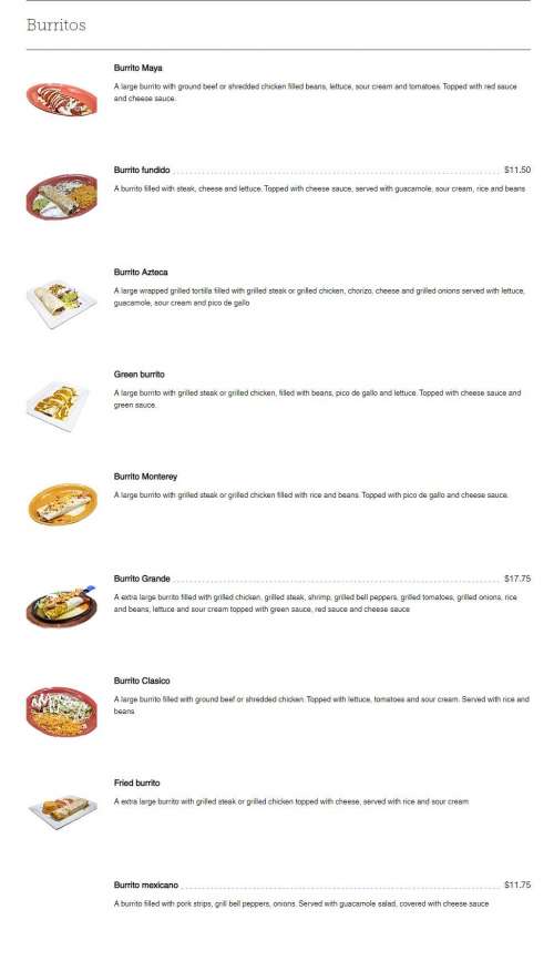 Margaronas Cantina menu in Homewood, Alabama, USA
