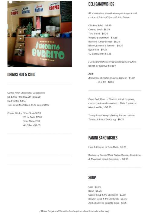 Mr Bagel Windham menu in Windham, Maine, USA