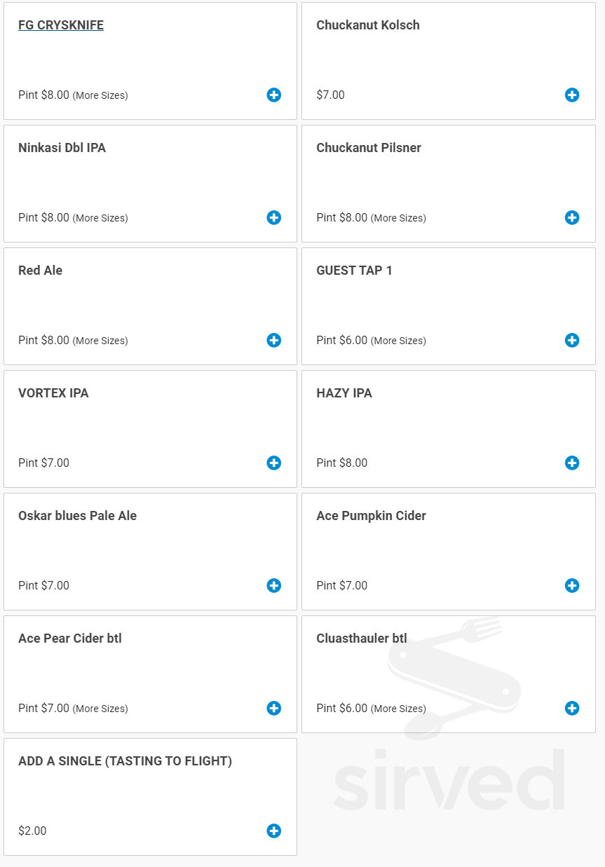 Lewis and Main Restaurant and Brewery menu in Monroe, Washington, USA