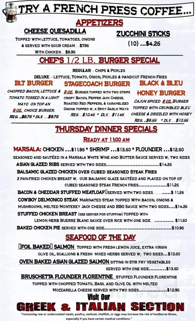 Silver Spring Family Restaurant menu in Lancaster, Pennsylvania, USA