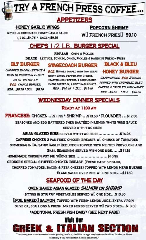 Silver Spring Family Restaurant menu in Lancaster, Pennsylvania, USA