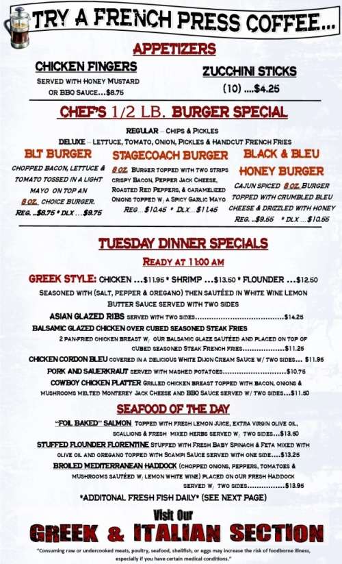 Silver Spring Family Restaurant menu in Lancaster, Pennsylvania, USA