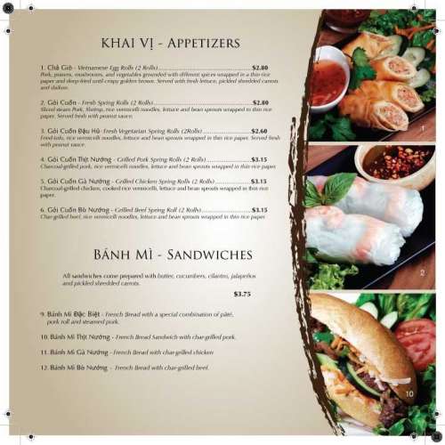 Pho Ben menu in Sugar Land, Texas, USA