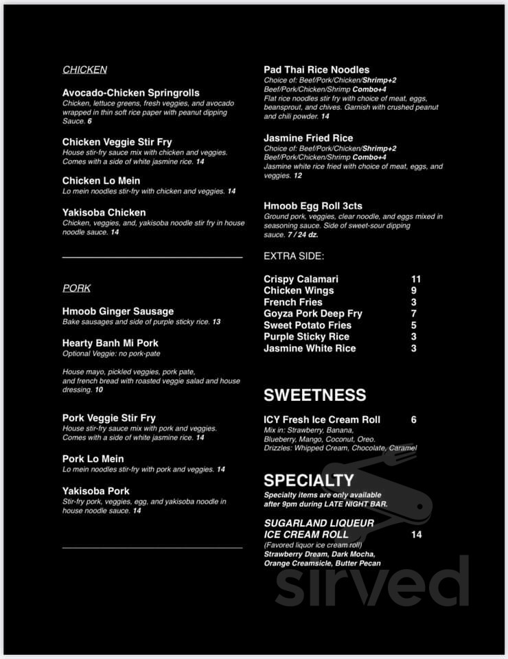 Pho Zone menus in Schofield, Wisconsin, United States