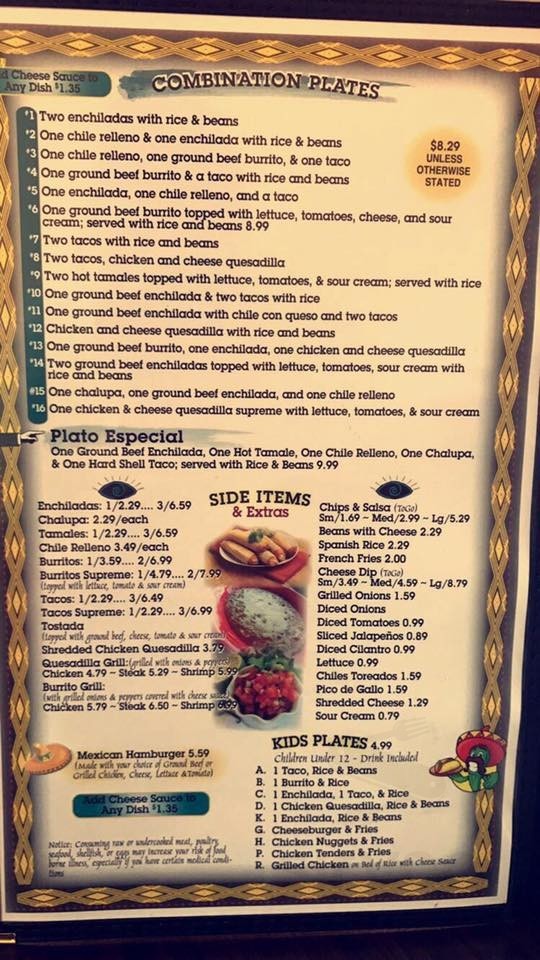 Reyes Mexican Grill and Bar menu in Laurel, Mississippi, USA