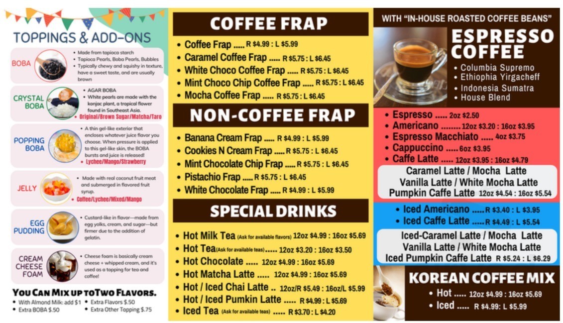 The Bloom Coffee Roasters- Stan Schlueter, Killeen Tx menu in Killeen ...