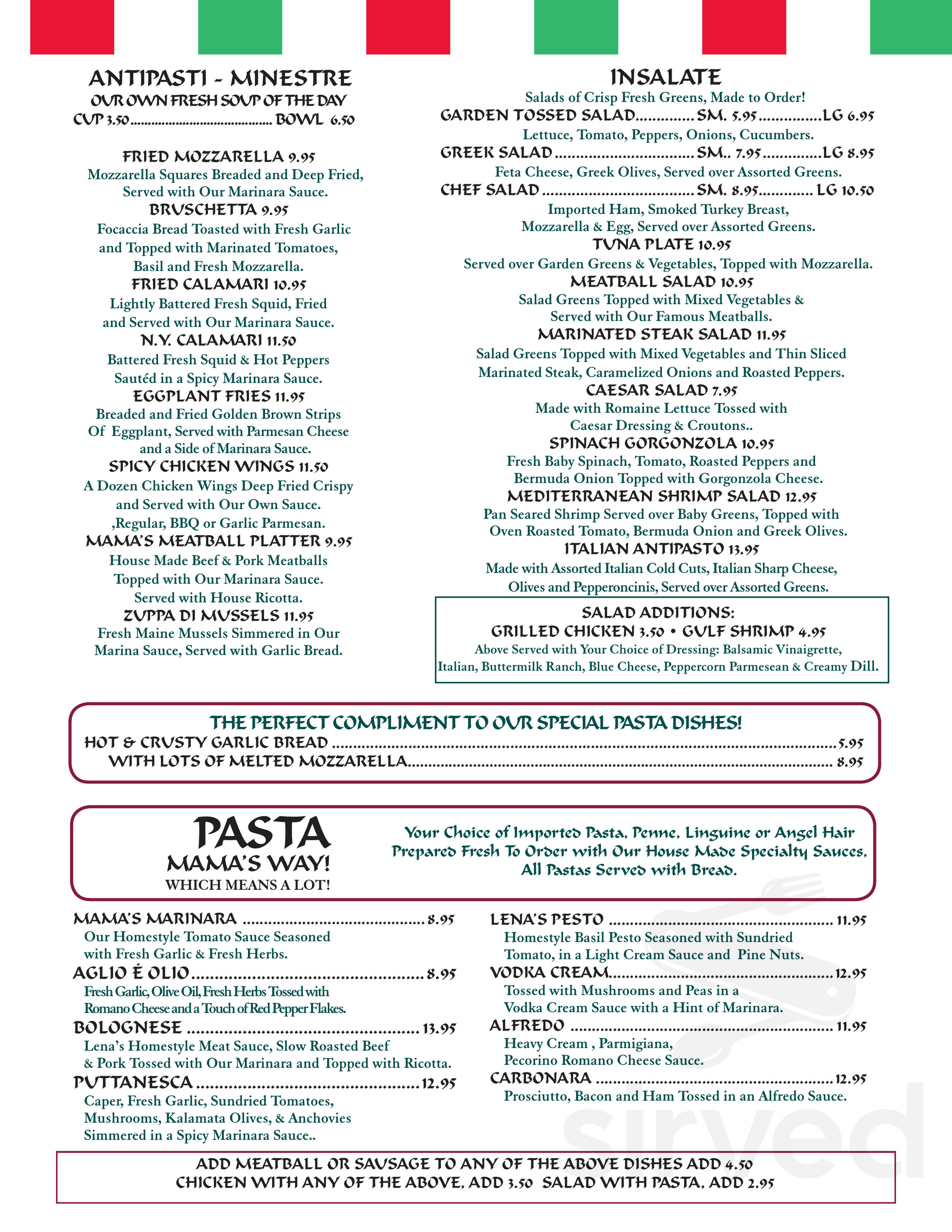 Lena's Restaurant & Banquet menu in South Windsor, Connecticut, USA