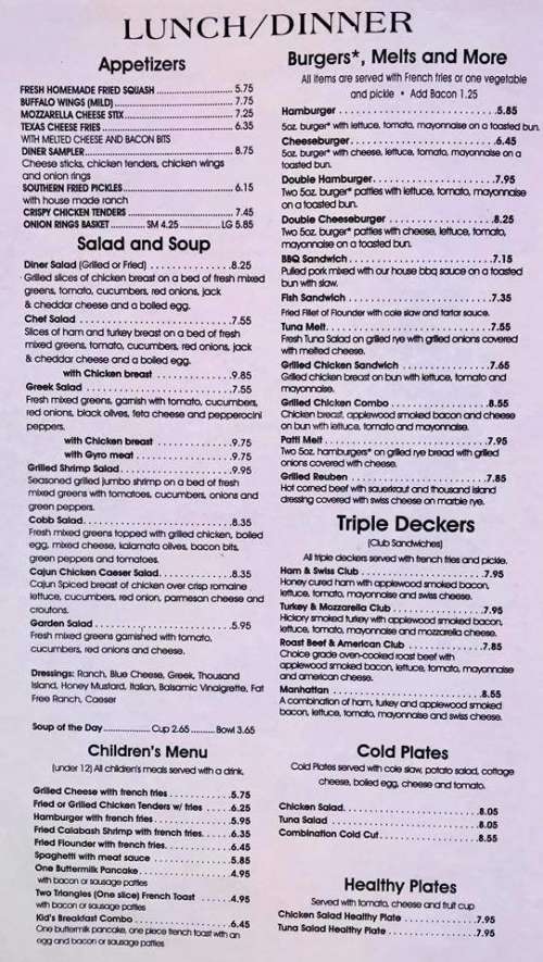 Rock Hill Diner menu in Rock Hill, South Carolina, USA