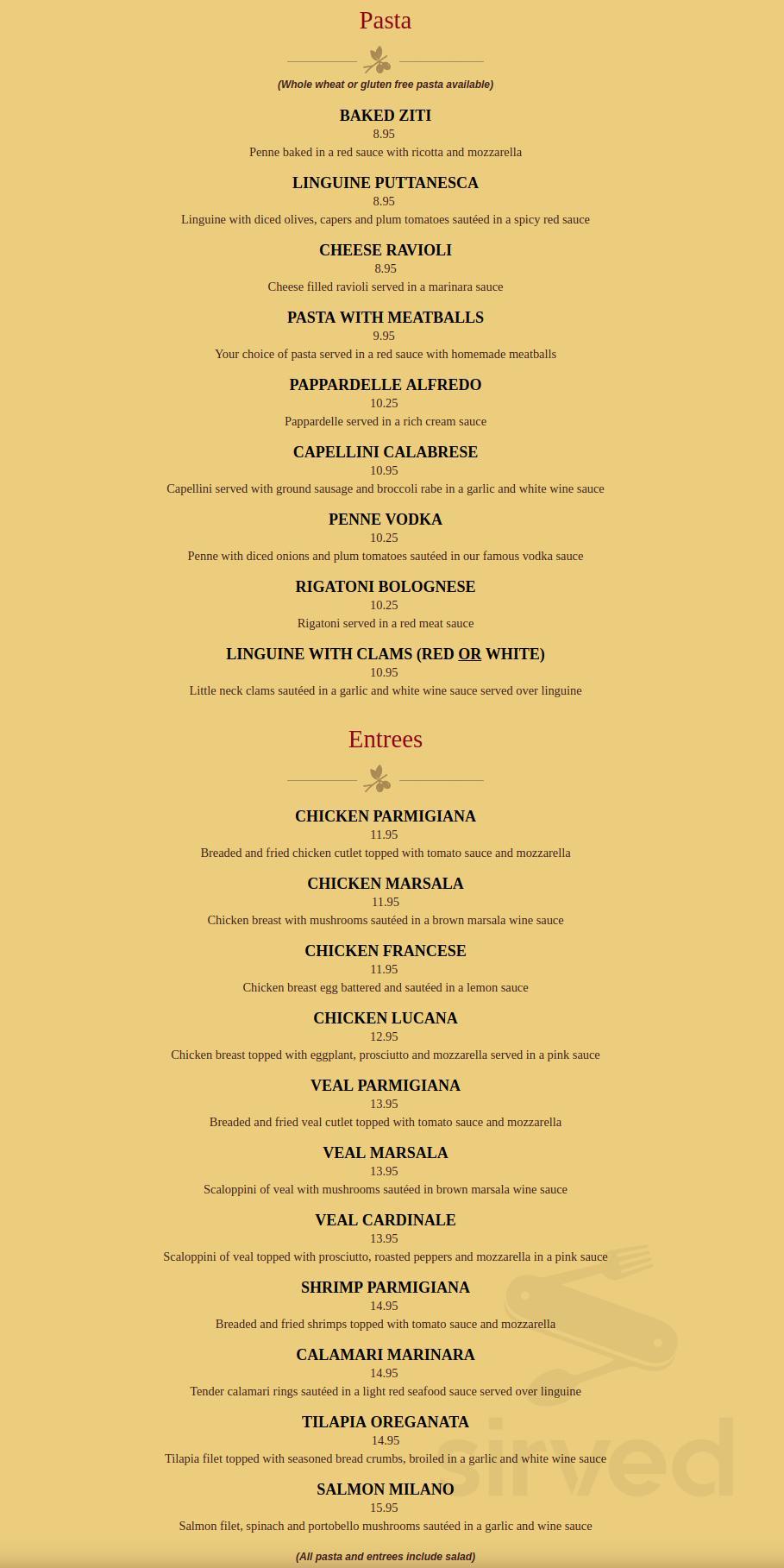Peppino’s Restaurant menus in Marlboro, New Jersey, United States