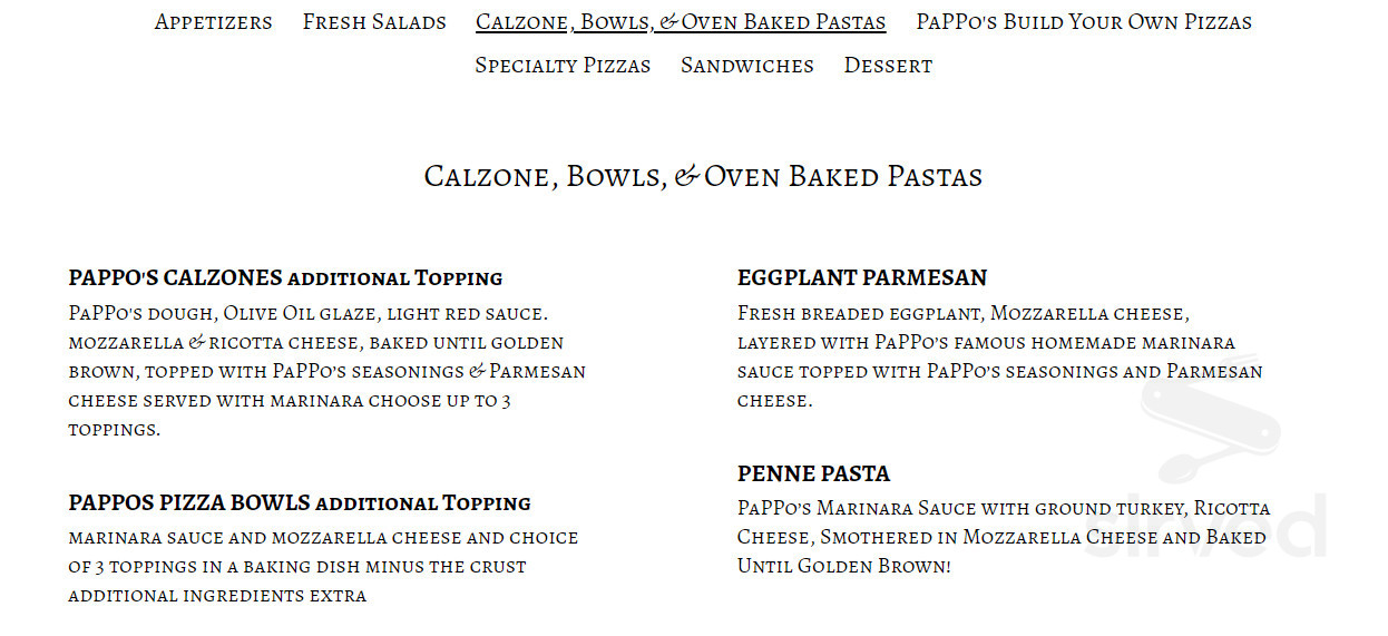 PaPPo's Pizzeria & Pub Downtown Springfield menu in Springfield ...