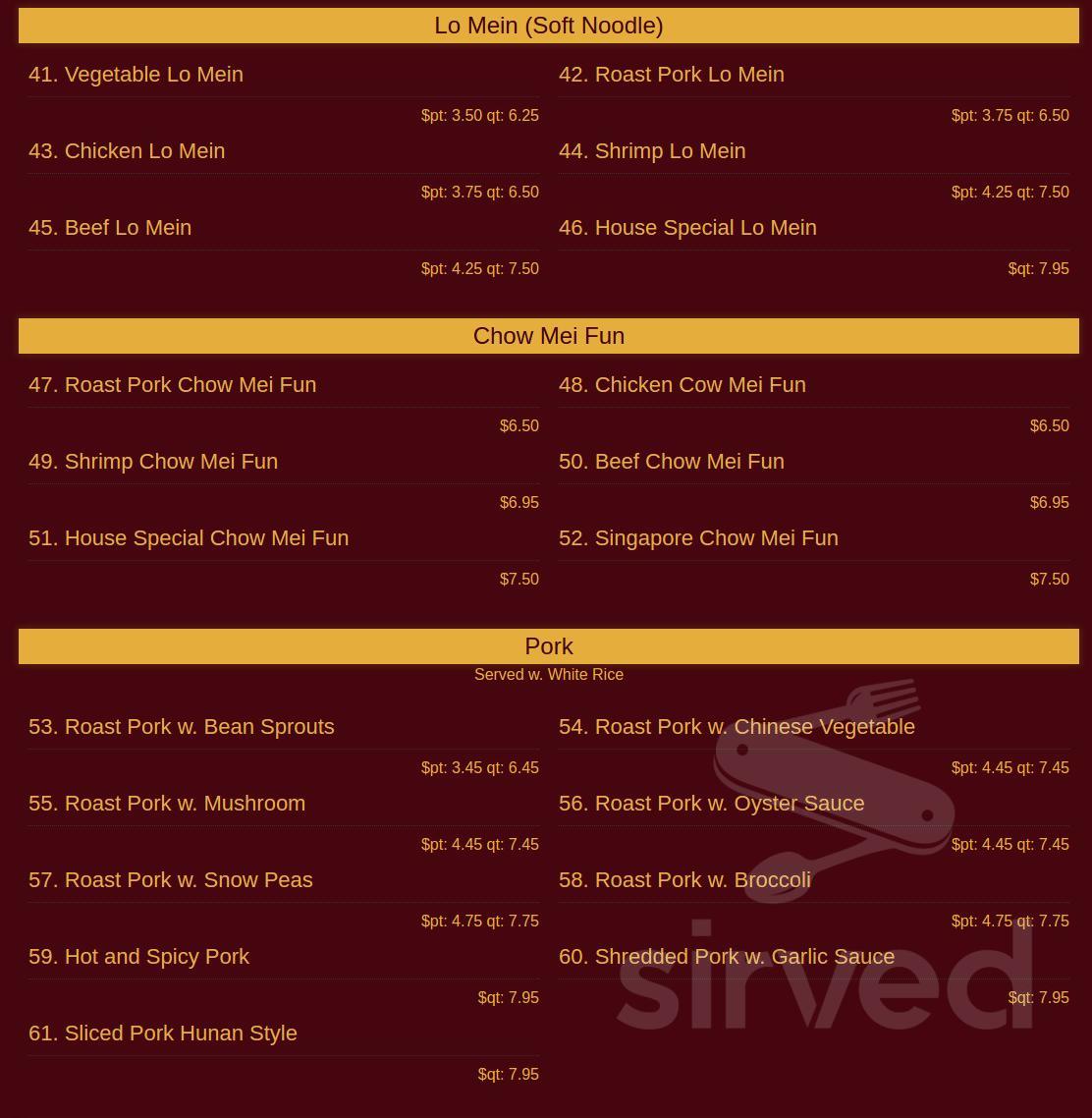 Menu - New Milford CT's Royal Buffet Sushi and Grill | Sirved
