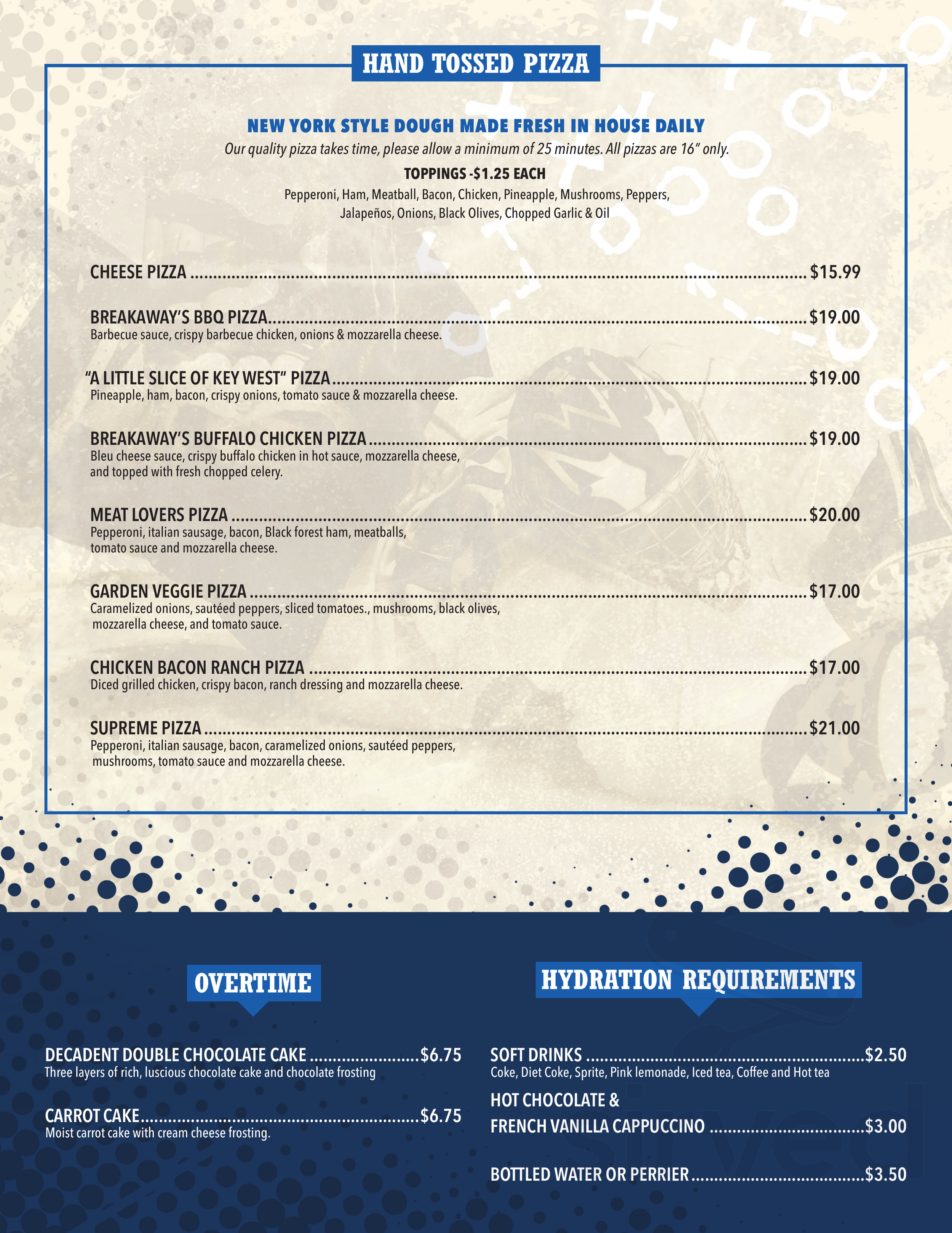 Breakaway Sports Pub menu in Estero, Florida, USA