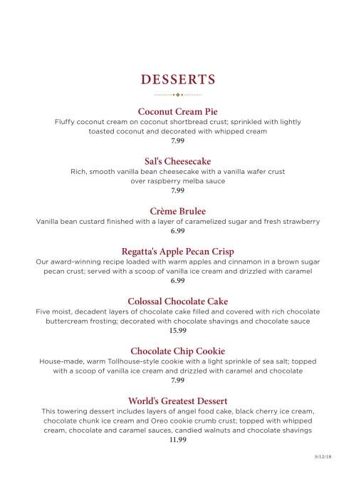 Malone's Hamburg menu in Lexington, Kentucky, USA