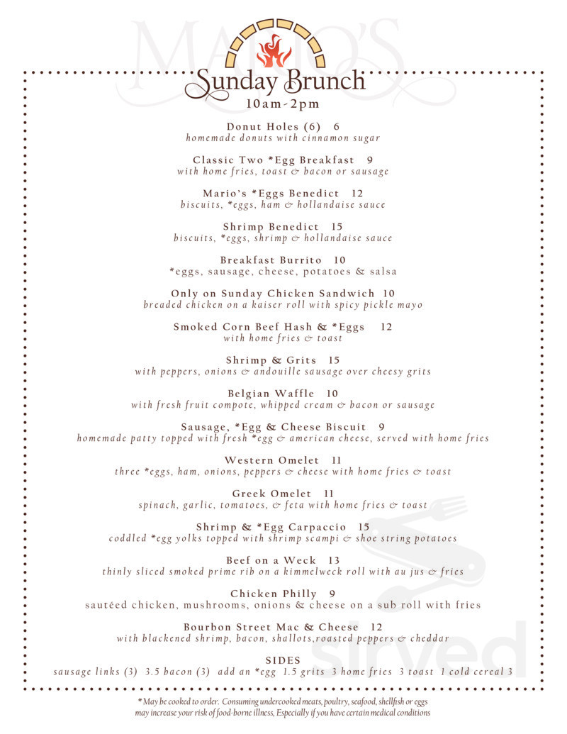 John's Place menu in Matthews, North Carolina, USA