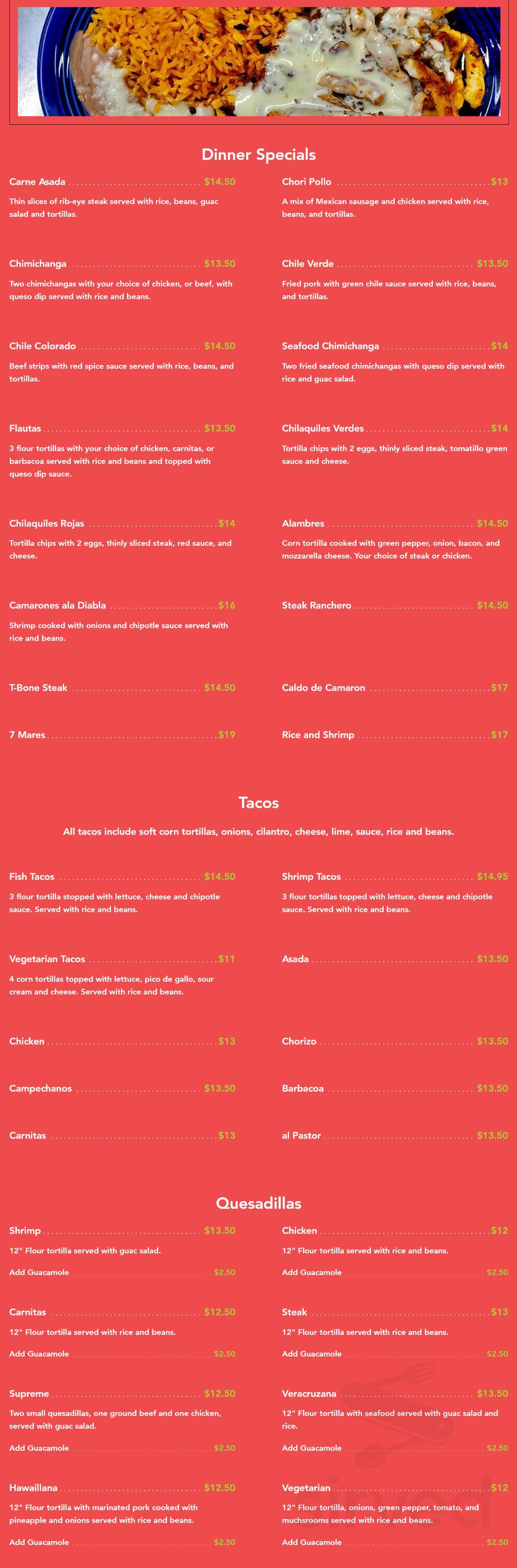 Menu for The Compadres in Byron, MN | Sirved