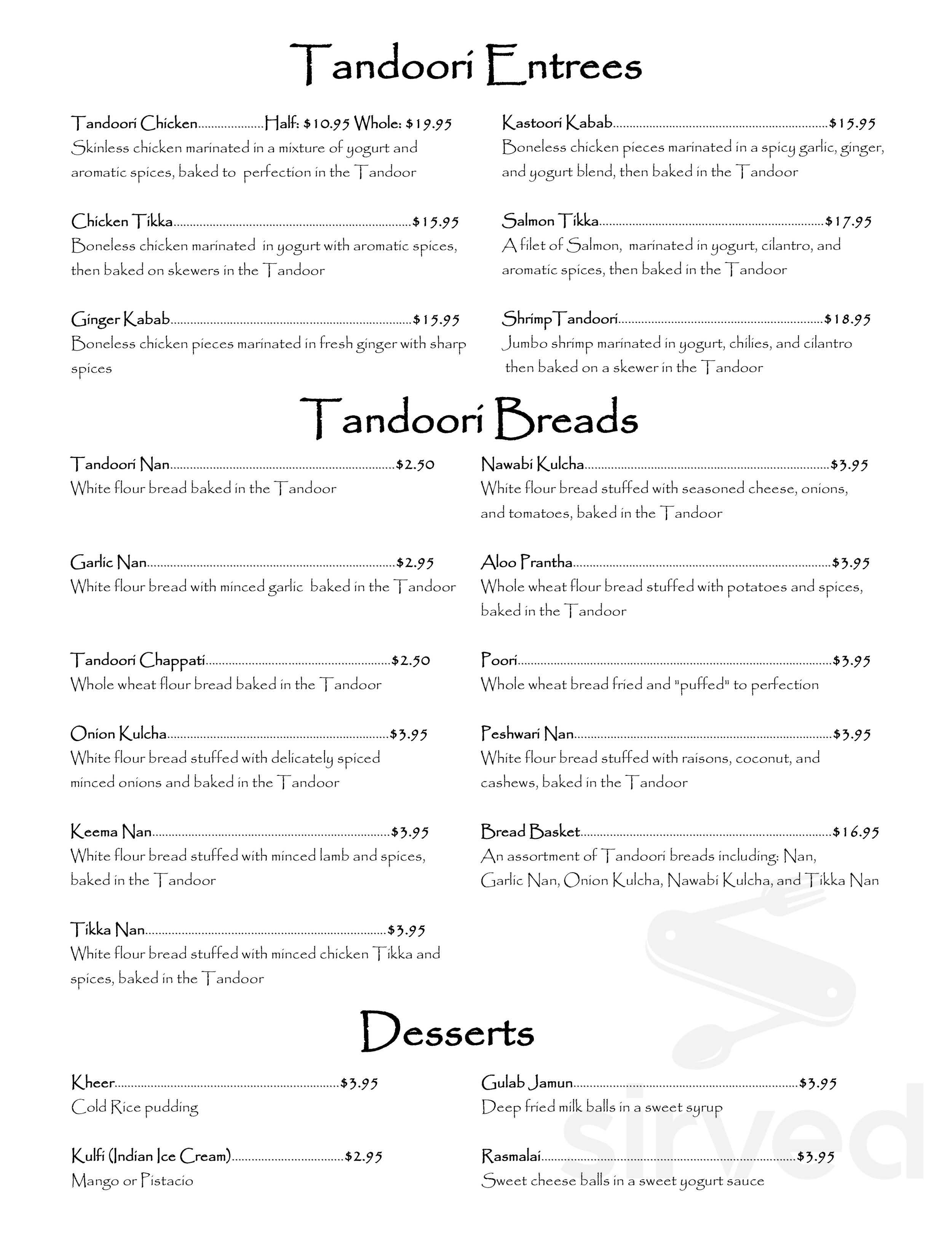 Menu - Webster NY's India House Express | Sirved