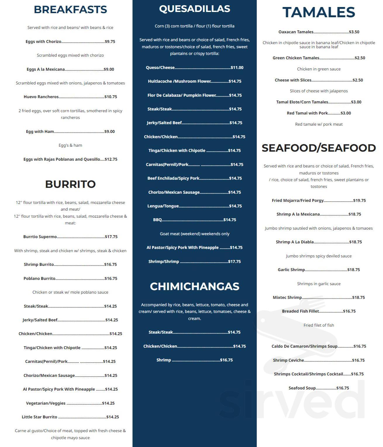 Estrellita Poblana New Rochelle menu in New Rochelle, New York, USA